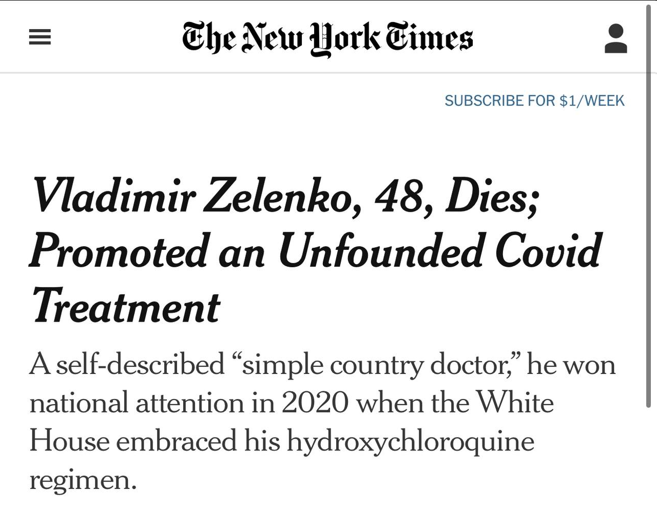 This Headline by the New York Times Is as Cruel and Spiteful as It Gets ...